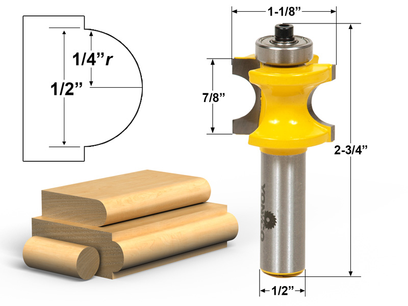Molding & Profiles :: Edging :: Bullnose/Beading :: Bullnose Router Bit ...