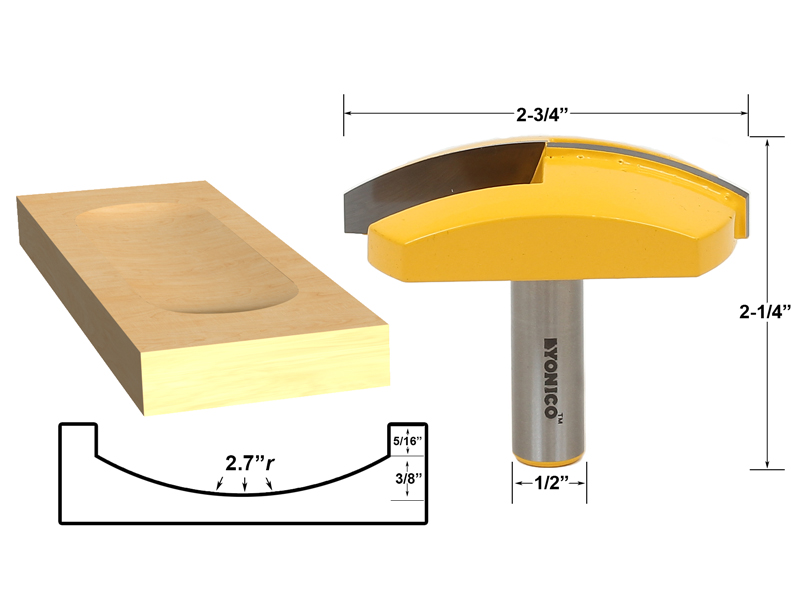 Concave router bit store