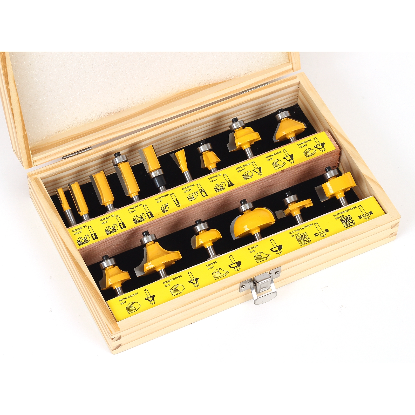 Bosch Tools 15-Piece Carbide Tipped Router Bit Set With 1/4" Shank ...