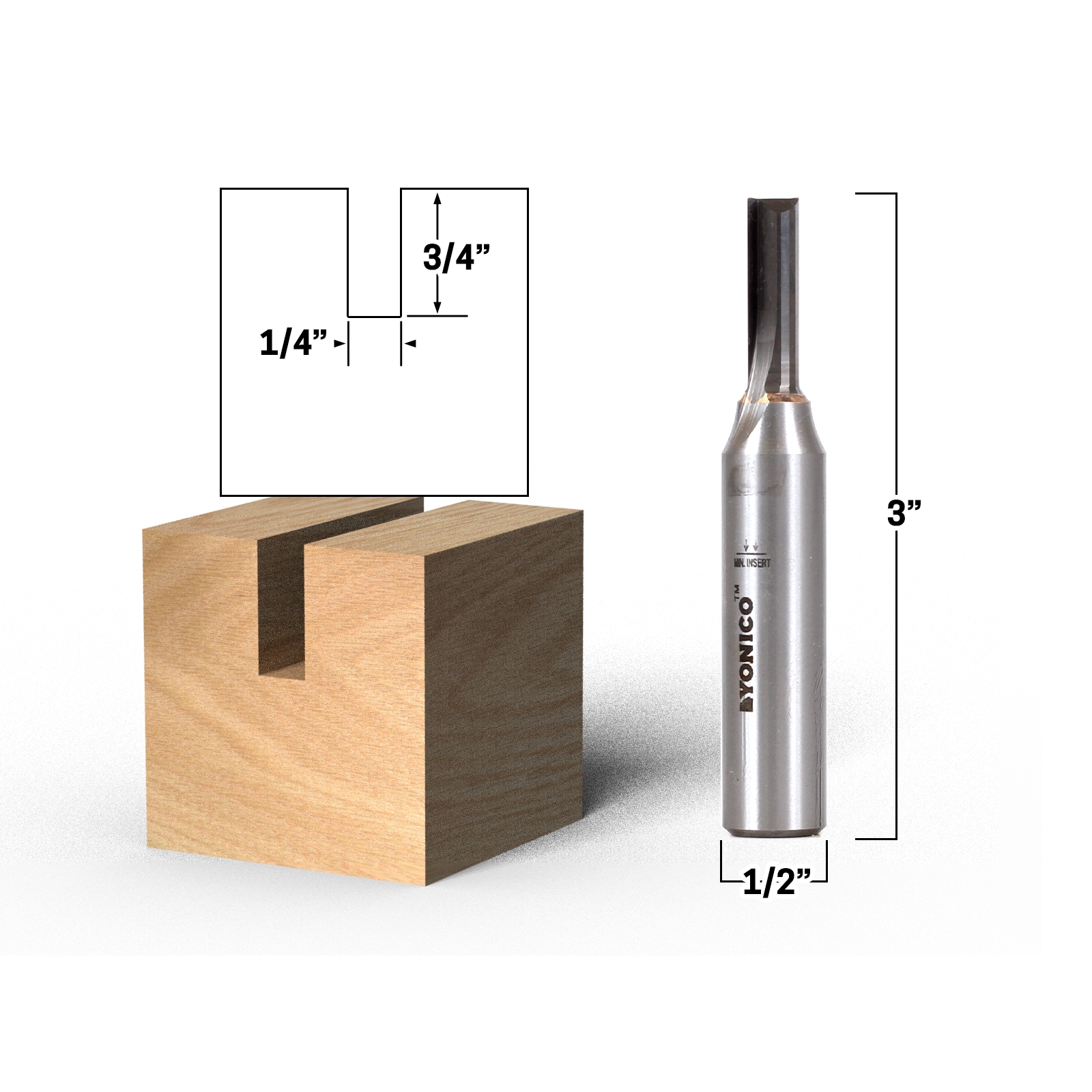 Straight & Spiral :: Straight & Dado :: 1/4" Solid Carbide Insert ...