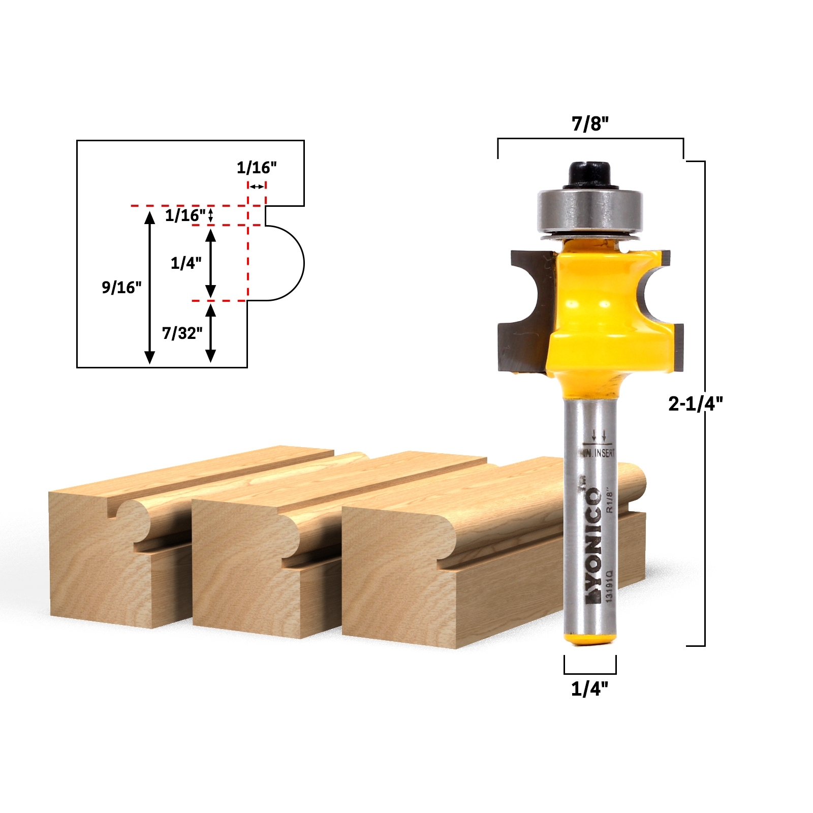 Edging :: Bullnose :: 1/4" Bead Bullnose Bead Router Bit - 1/4" Shank ...
