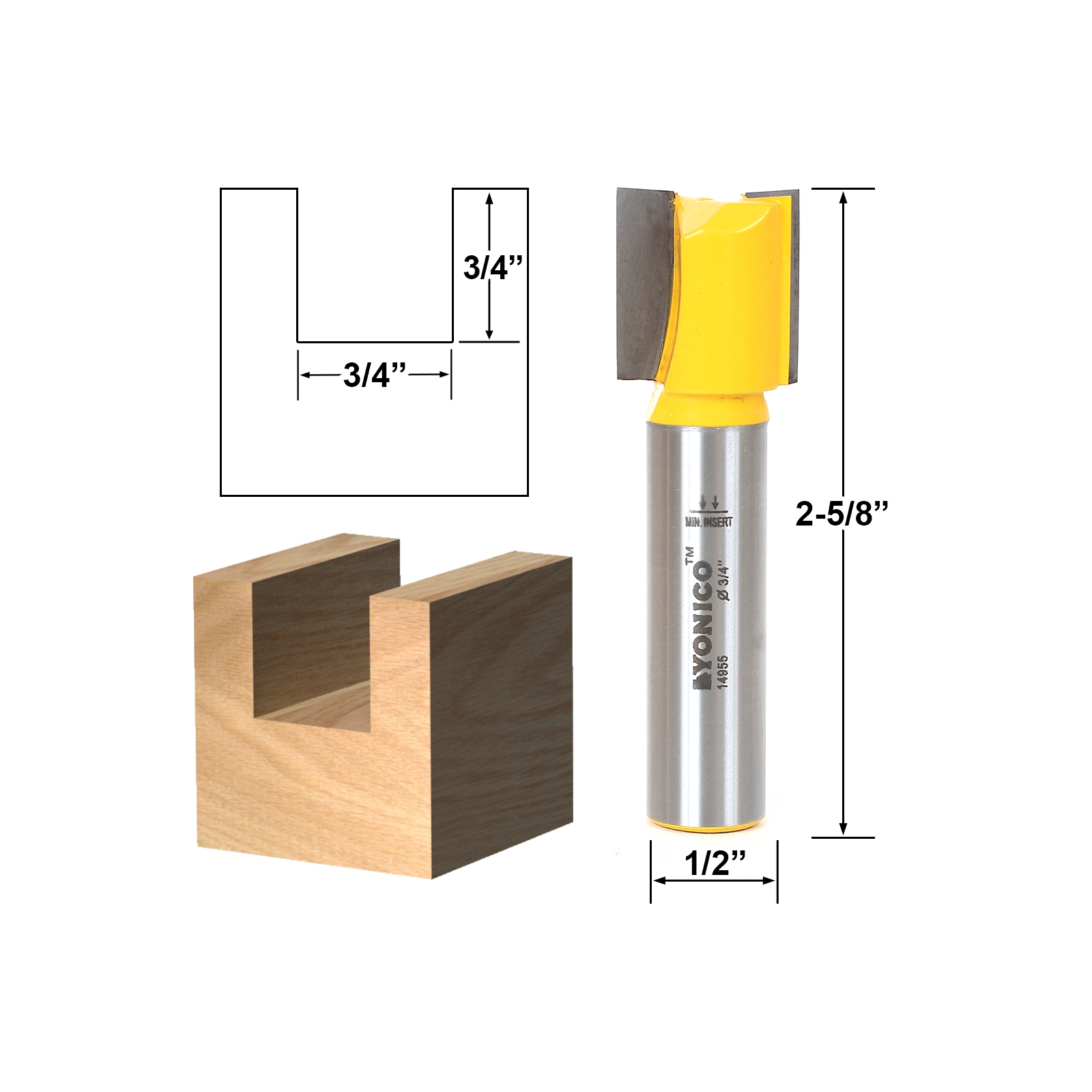 2 Bit Log Cabin Building Block Toy Router Bit Set - 1/2" Shank - Yonico ...