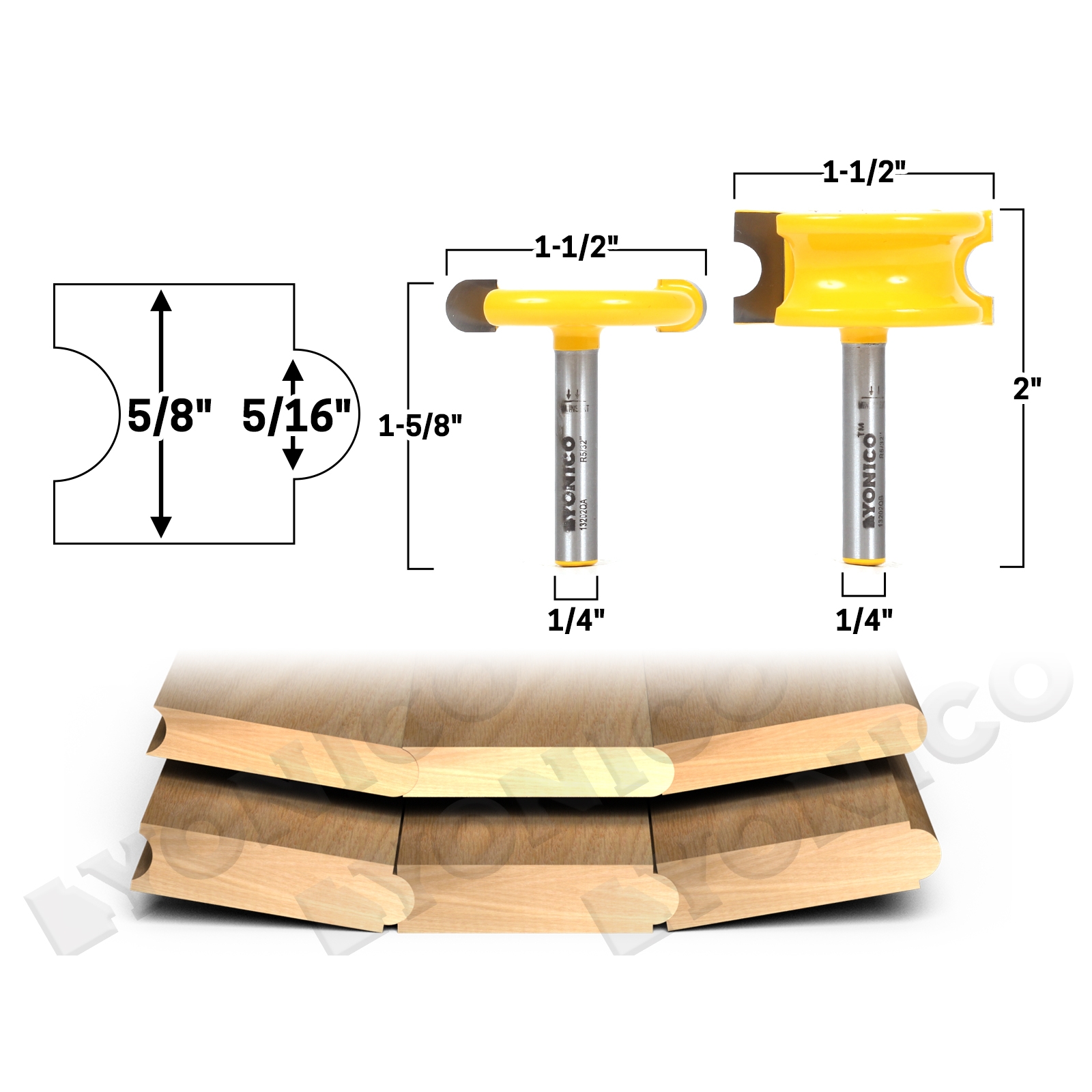 Joinery :: Canoe Joint :: 5/16" Bead 2 Bit Canoe Joint Router Bit Set ...