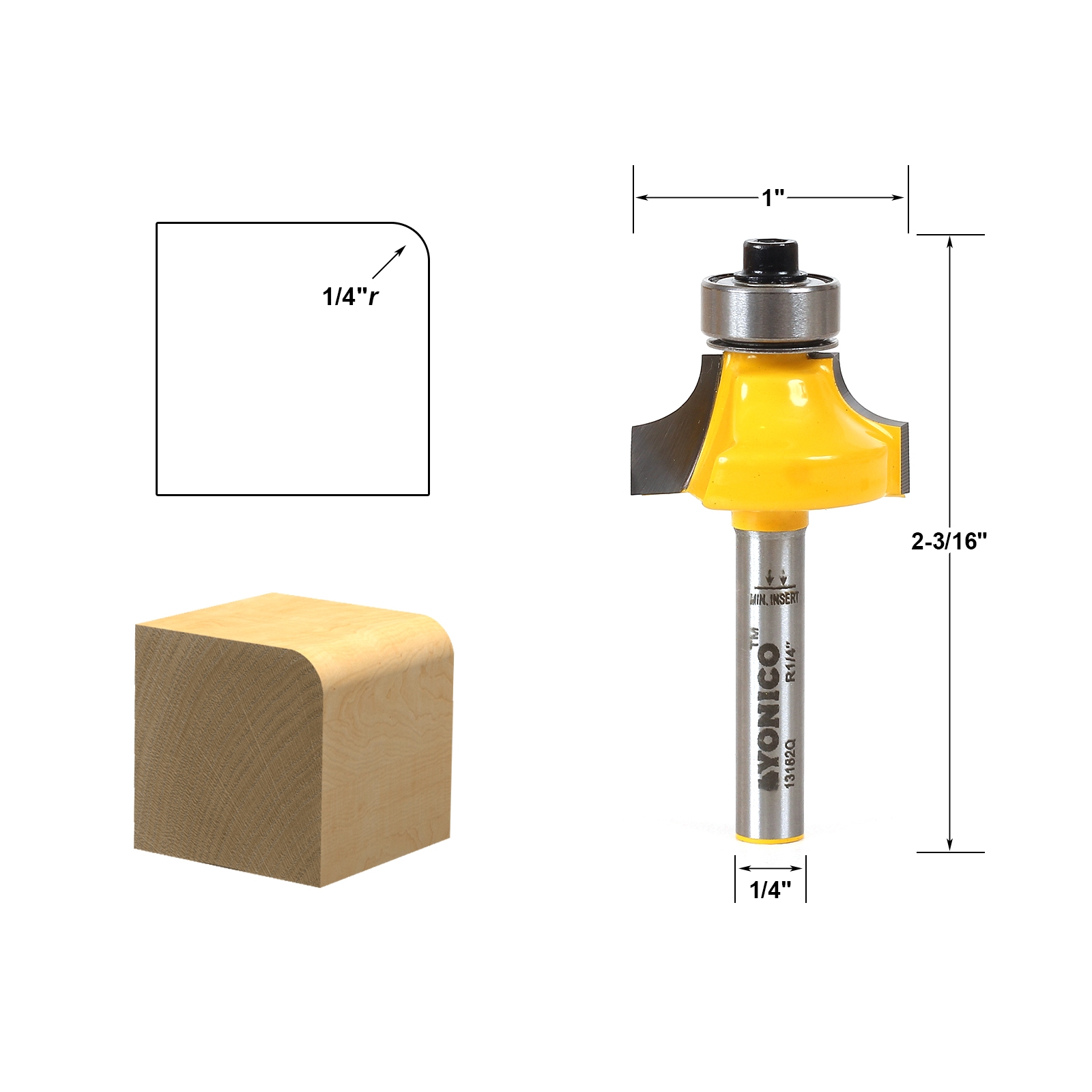 Edging :: Round Over :: Round Over Edging Router Bit - 1/4" Radius - 1/ ...