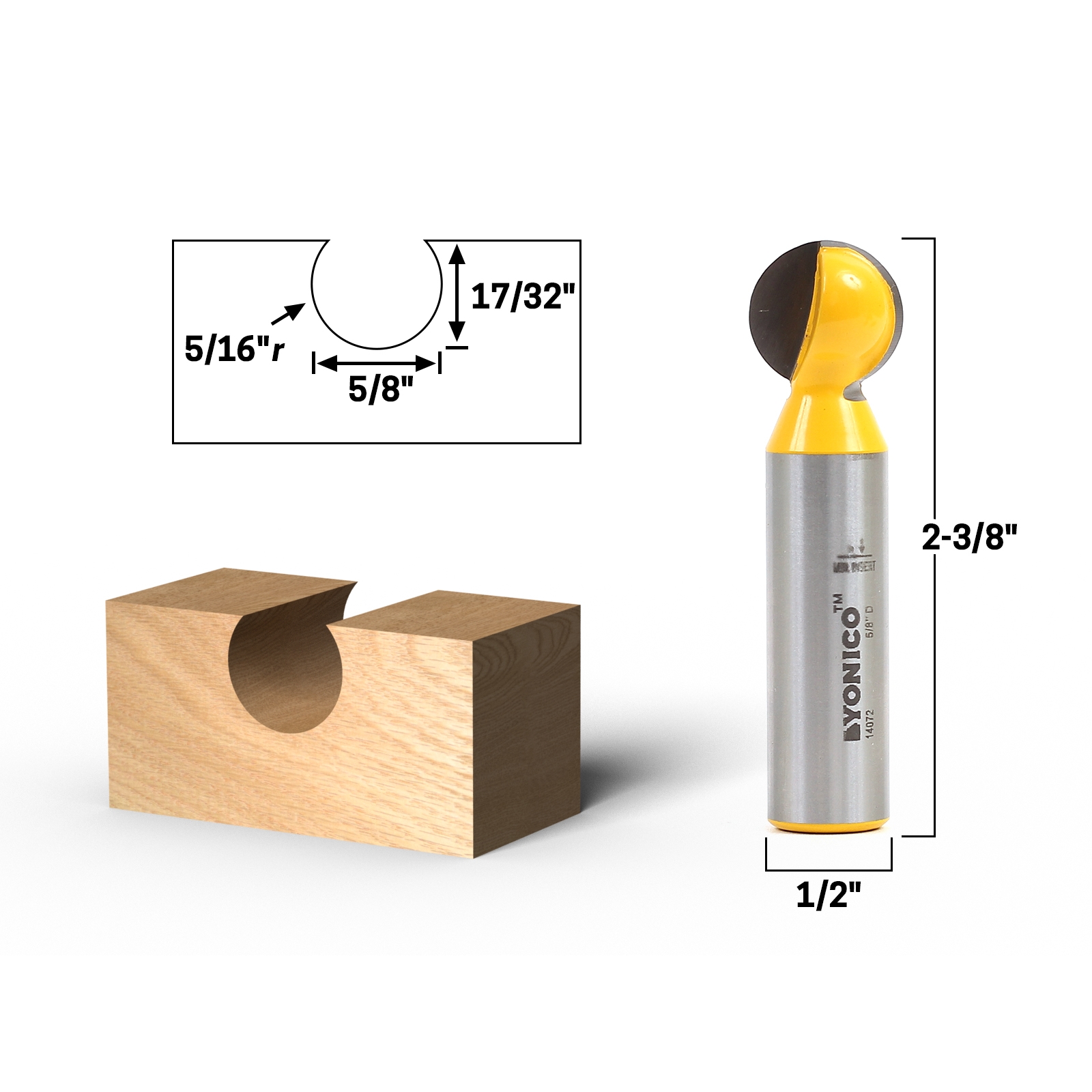 Groove :: Ball Head Groove :: 4 Bit Ball End Router Bit Set