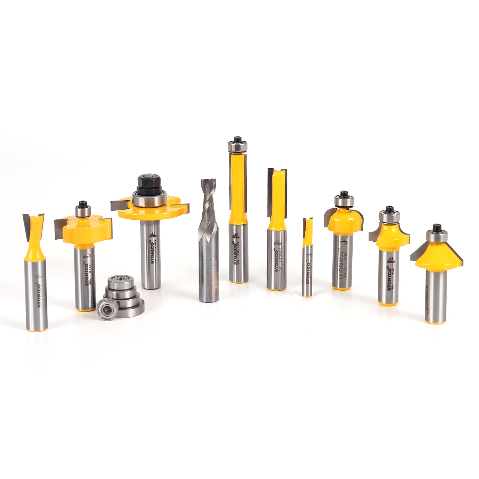Router Bit Sets :: Large Sets :: 10 Bit Router Bit Set - 1/2" & 1/4 ...