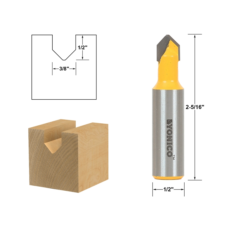 Groove :: V Groove :: V Groove Sign Lettering Router Bit - 3/8" x 1/2 ...