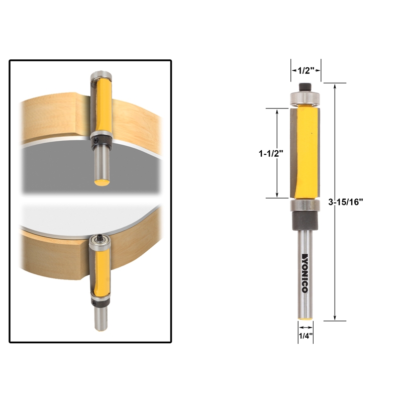Straight & Spiral :: Flush Trim :: Flush Trim Router Bit Top & Bottom ...