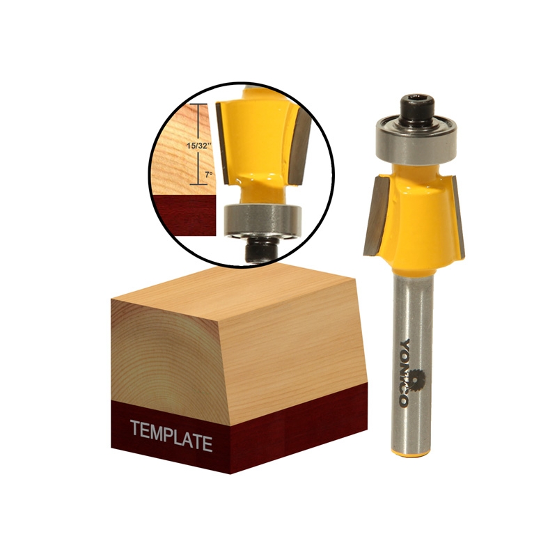 Straight & Spiral :: Flush Trim :: 7° Bevel Trim Router Bit with Glue ...