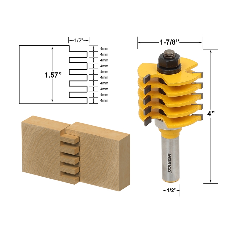Joinery :: Finger Joint :: Box Joint Router Bit - Adjustable 5 Blade ...
