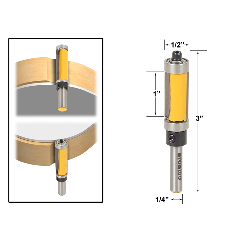 Straight & Spiral :: Flush Trim :: Flush Trim Router Bit Top & Bottom ...