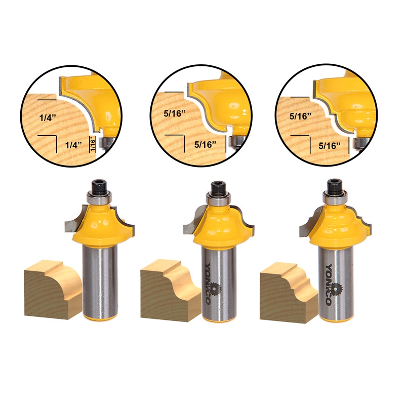 Edging :: Edging Sets :: 3 Bit Edging Molding Router Bit Set - Small ...
