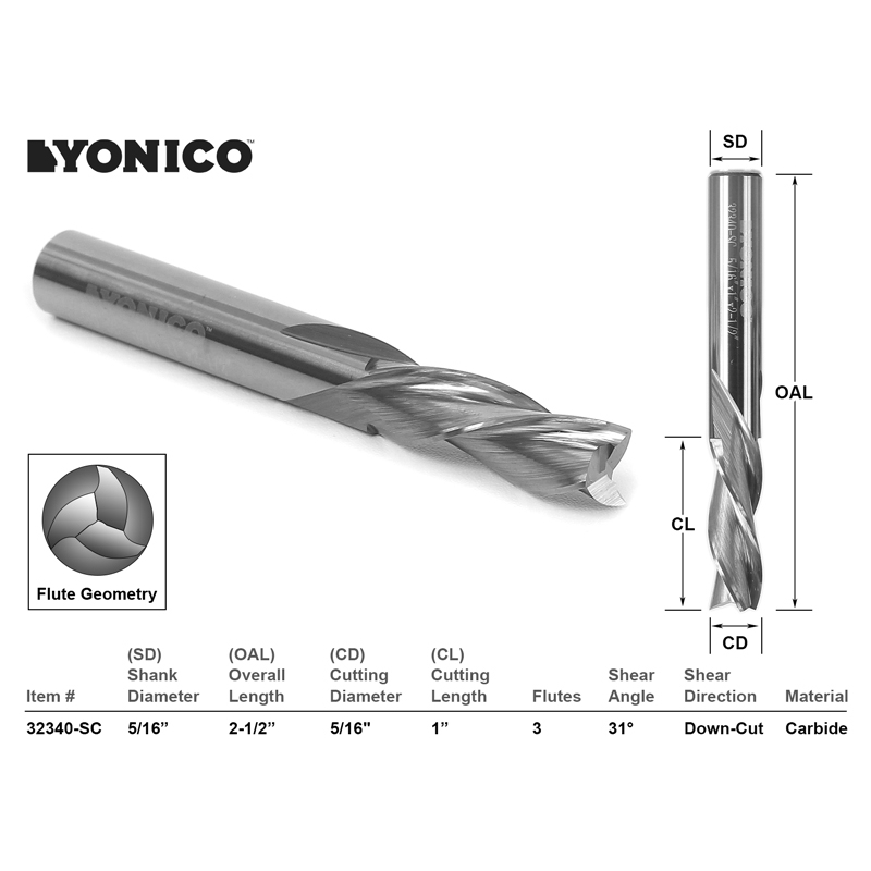 CNC Router Bits :: Down Cut End Mills :: CNC Router Bit Down Cut 3 ...