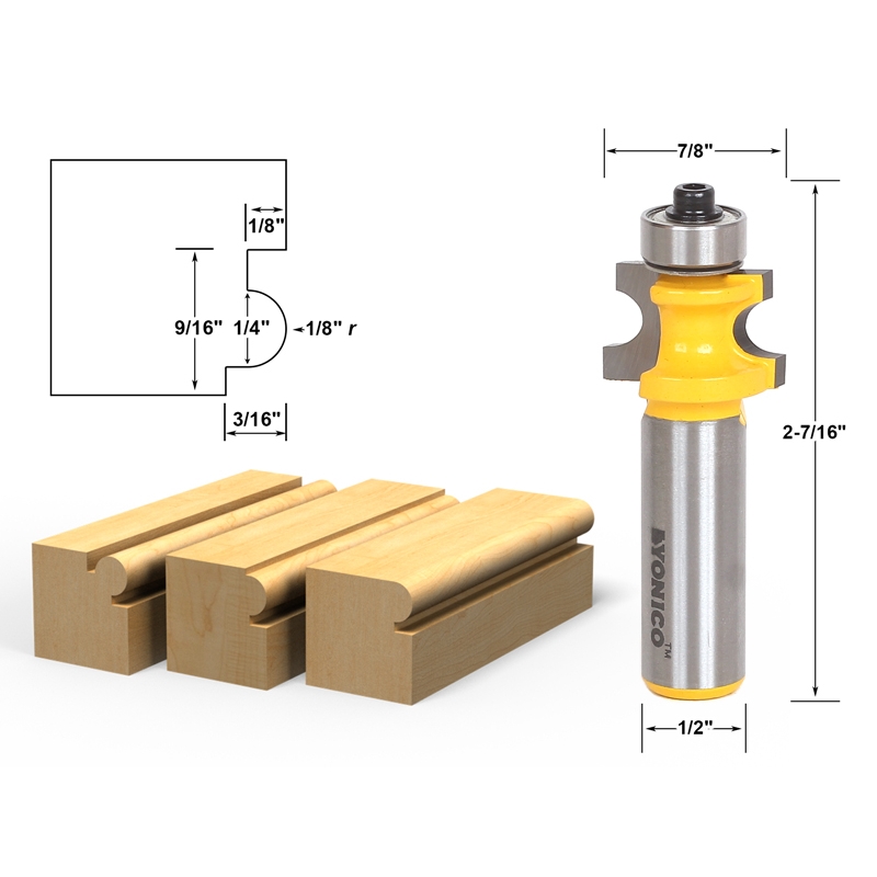 Edging :: Bullnose :: Bullnose Beading Router Bit 1/8"r - 1/4" bead - 1 ...
