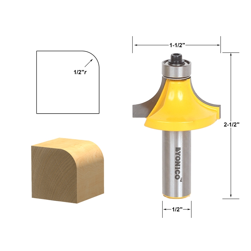 Edging :: Round Over :: Round Over Edging Router Bit - 1/2" Radius - 1/ ...