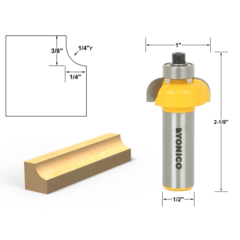 Edging :: Cove :: Cove Edging and Molding Router Bit - 1/4" Radius - 1/ ...