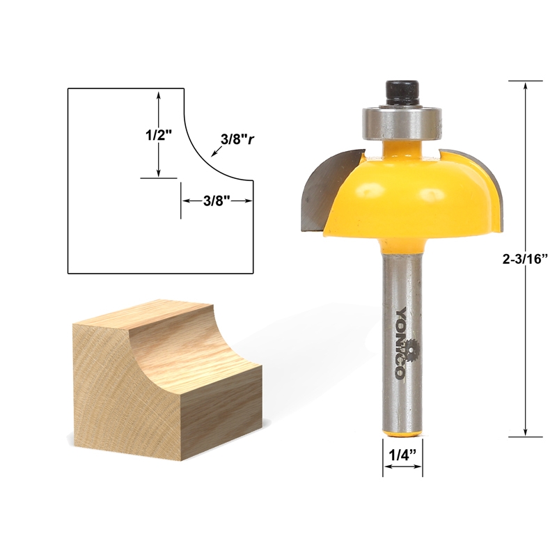 Edging :: Cove :: Cove Edging and Molding Router Bit - 3/8" Radius - 1/ ...