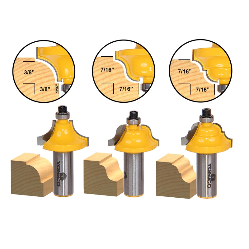 Edging :: Edging Sets :: 3 Bit Edge Molding Router Bit Set - Medium ...