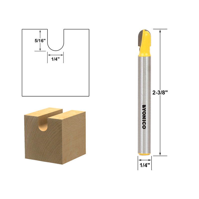 Groove :: Core Box :: Core Box Router Bit - Long Reach - 1/4"W X 5/16"H ...