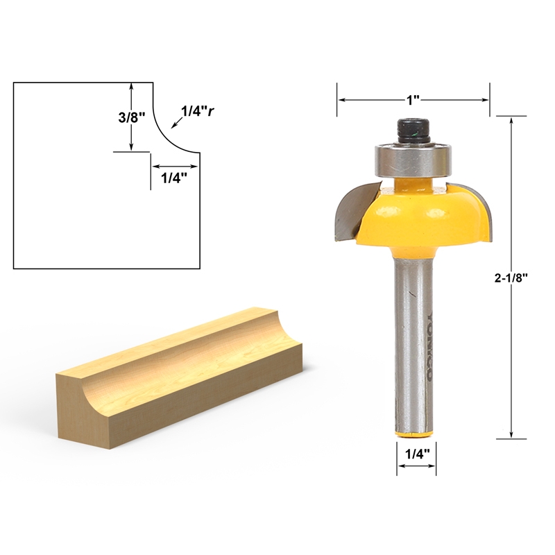 Edging :: Cove :: Cove Edging and Molding Router Bit - 1/4" Radius - 1/ ...