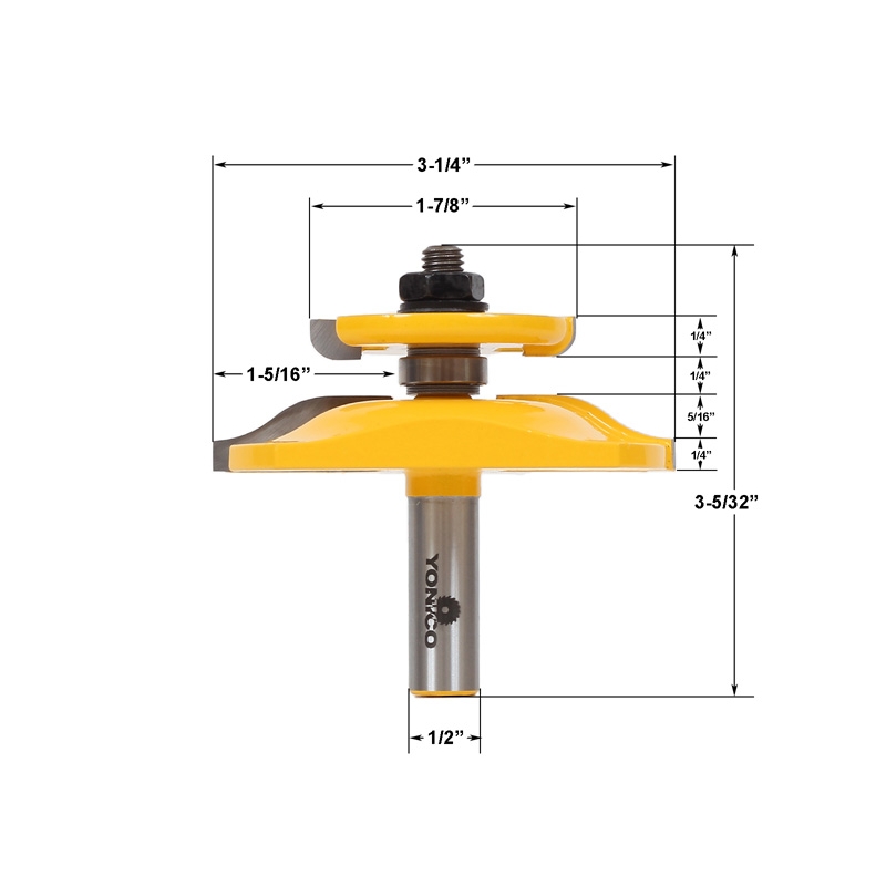Raised Panel Router Bit with Back Cutter - Ogee | Yonico 12143