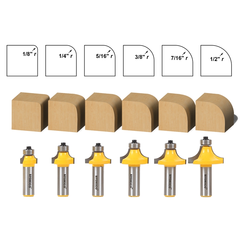Edging :: Edging Sets :: 6 bit Roundover Router Bit Set - 1/2" Shank ...