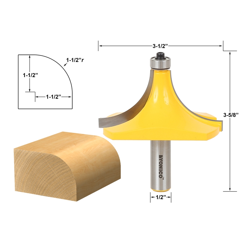 Edging :: Round Over :: Round Over Edging Router Bit - 1-1/2" Radius ...