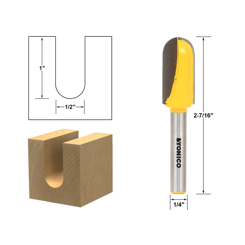 Groove :: Core Box :: Core Box Router Bit - Long Reach - 1/2"W X 1"H ...
