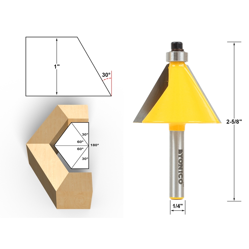 Edging :: Chamfer :: 30Â° Chamfer & Bevel Edging Router Bit - 1/4 ...