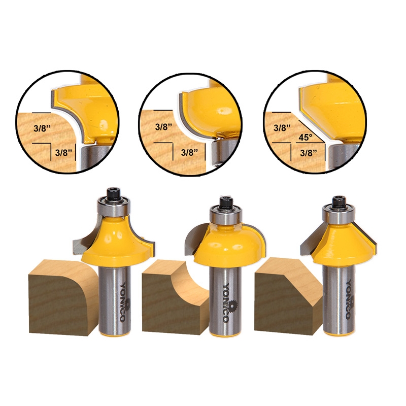 Edging :: Edging Sets :: 3 Bit Edging Router Bit Set - Medium Roundover ...