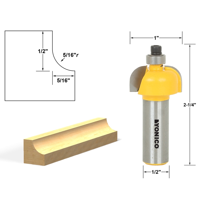 Edging :: Cove :: Cove Edging and Molding Router Bit - 5/16" Radius - 1 ...