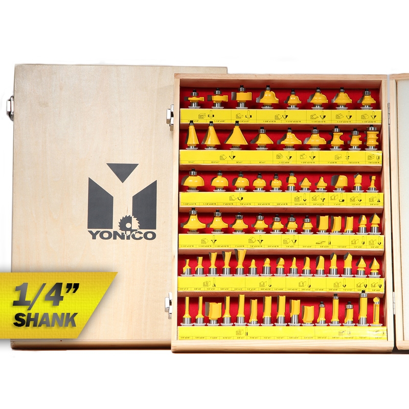 Router Bit Sets Large Sets 70 Bit Router Bit Set 1 4 Shank Yonico 17702q